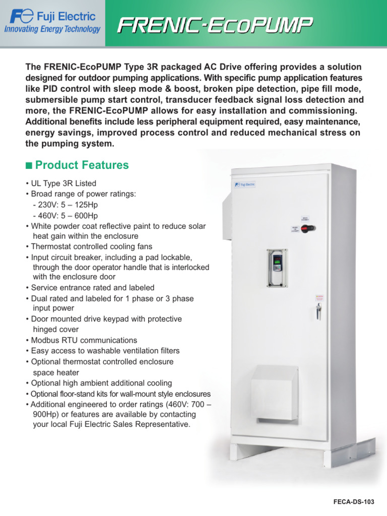 FRENIC-EcoPUMP Outdoor AC Drive Features | PDF | Thermostat | Building ...