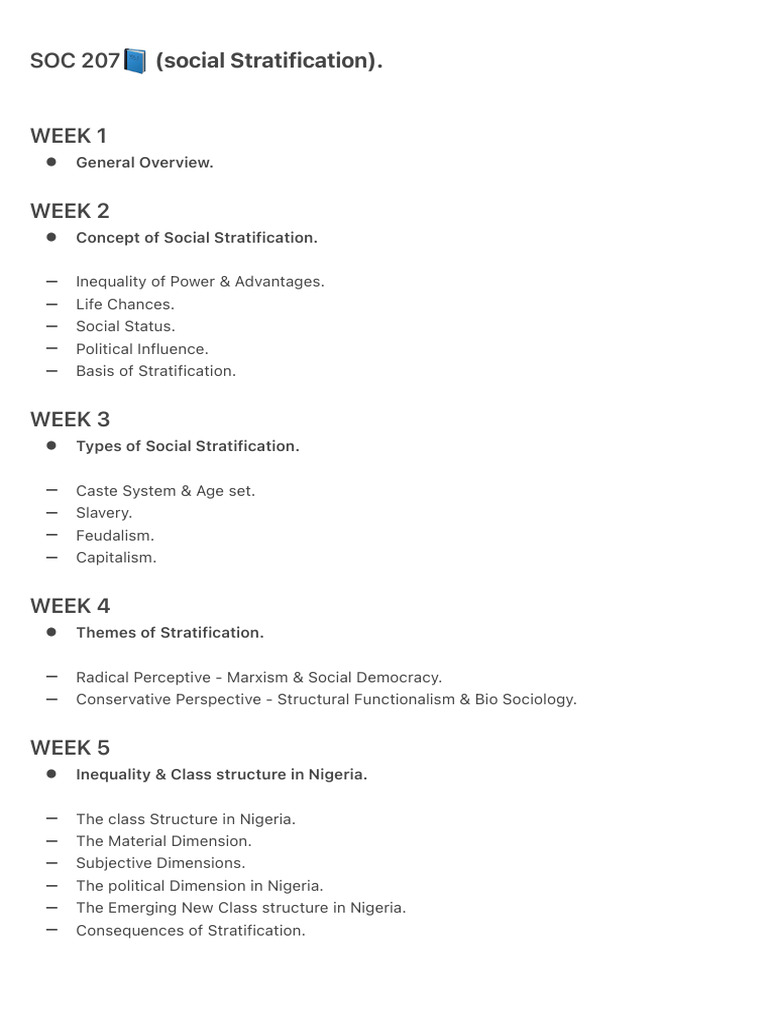 SOC 207? (social Stratification). | PDF | Social Stratification ...