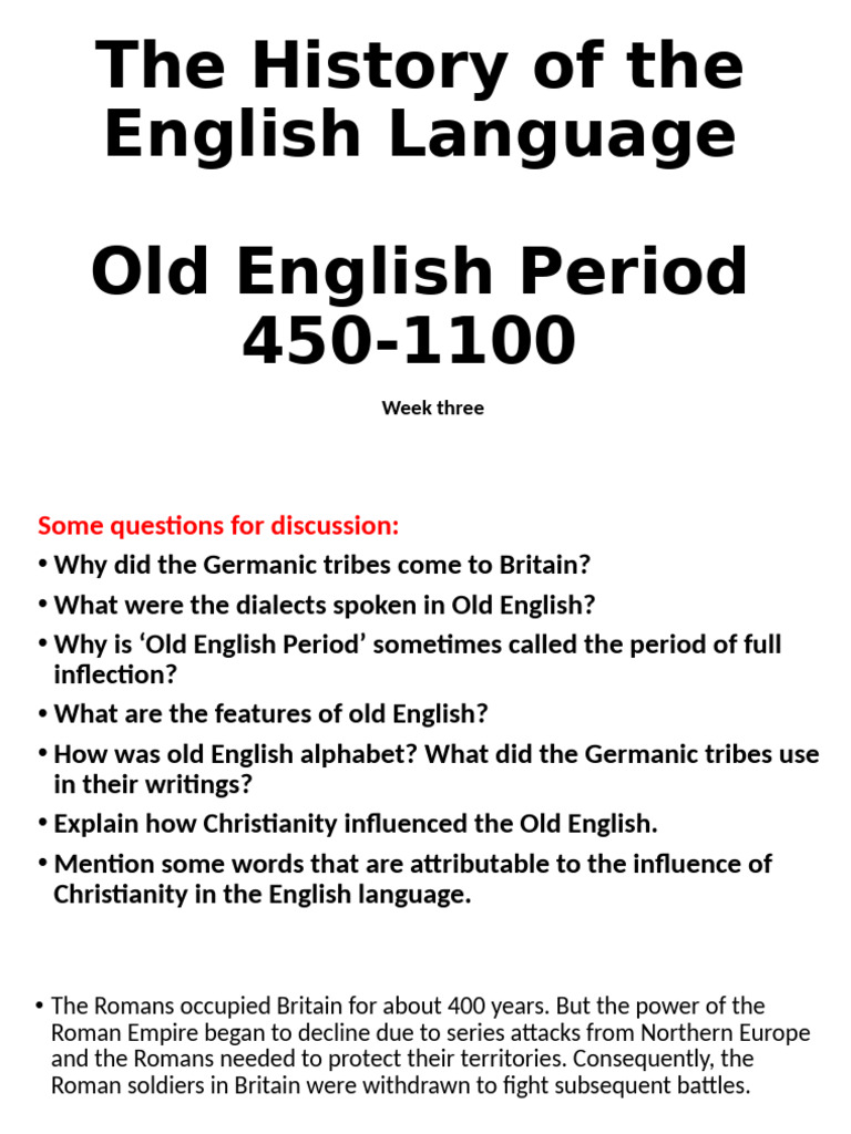 Old English Period 1 2 | PDF | English Language | Grammatical Gender