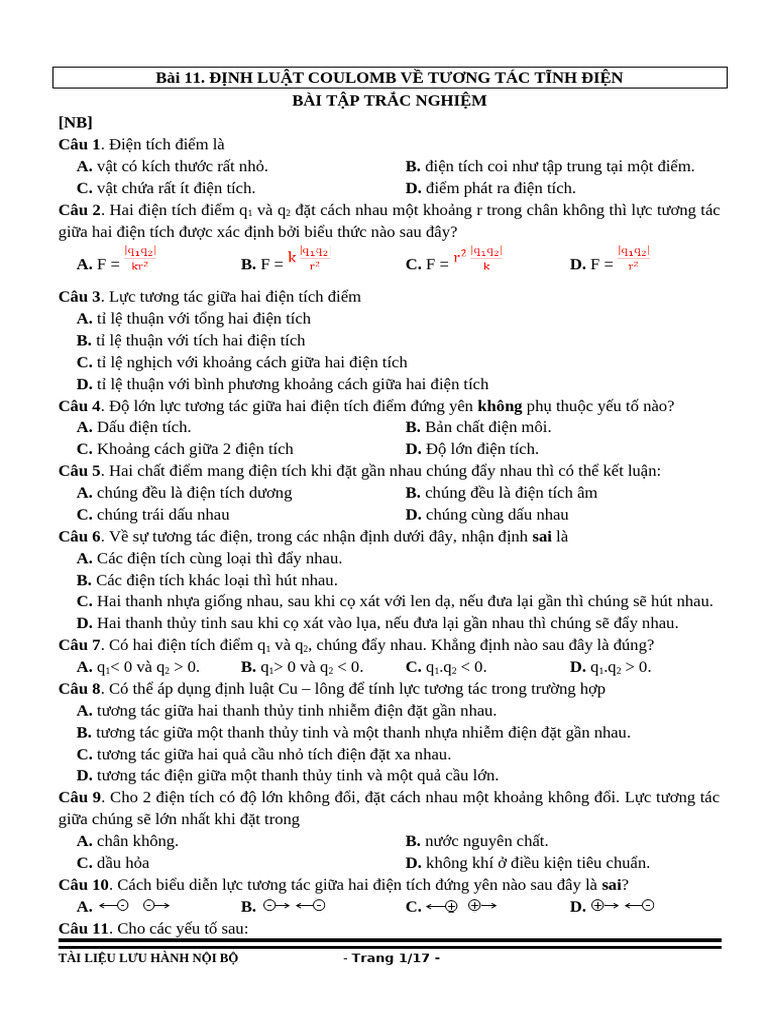 On Tap Vat Lí 11 HK2 | PDF