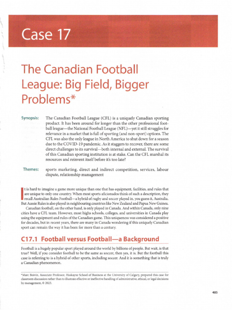 Challenges Facing the CFL Today | PDF | American Football | Gridiron ...