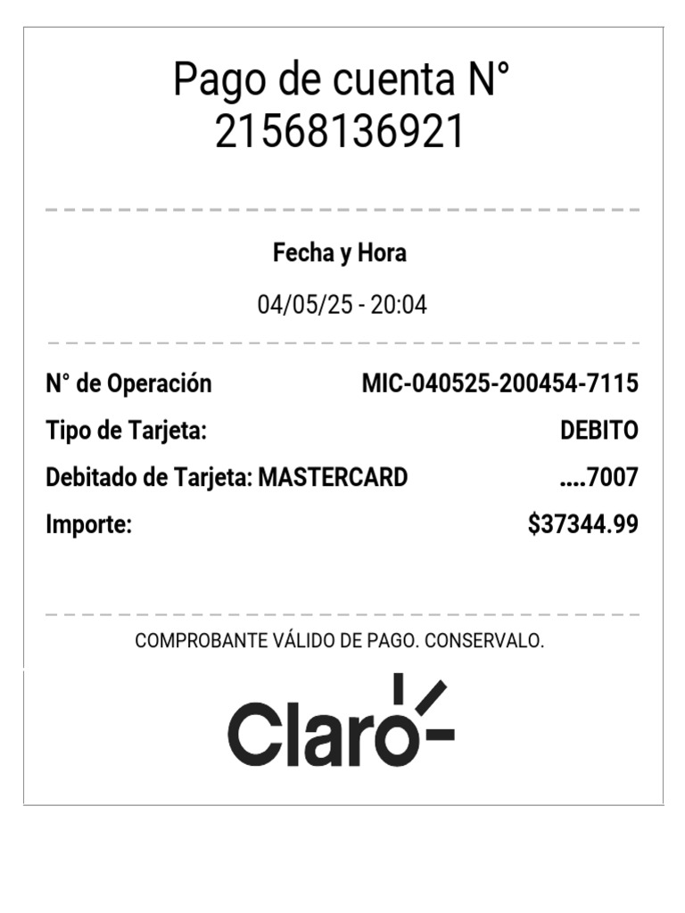 Comprobante Claro | PDF