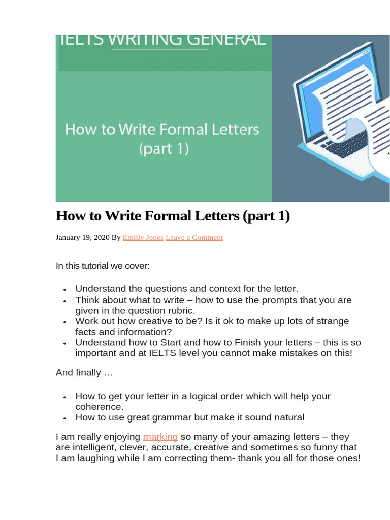 How To Write Formal Letters | PDF | Word | Verb