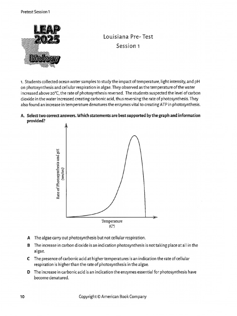 Biology Pre-Test Session 1 | PDF