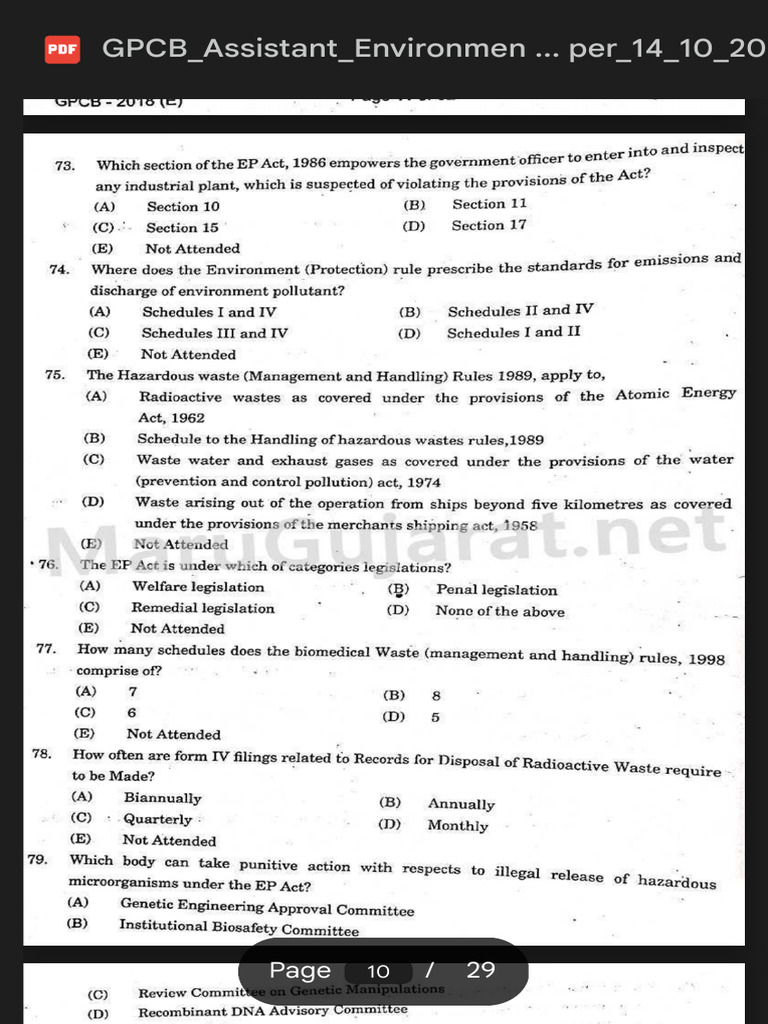 GPCB - Assistant - Environmental - Engineer - Question - Paper - 14 ...