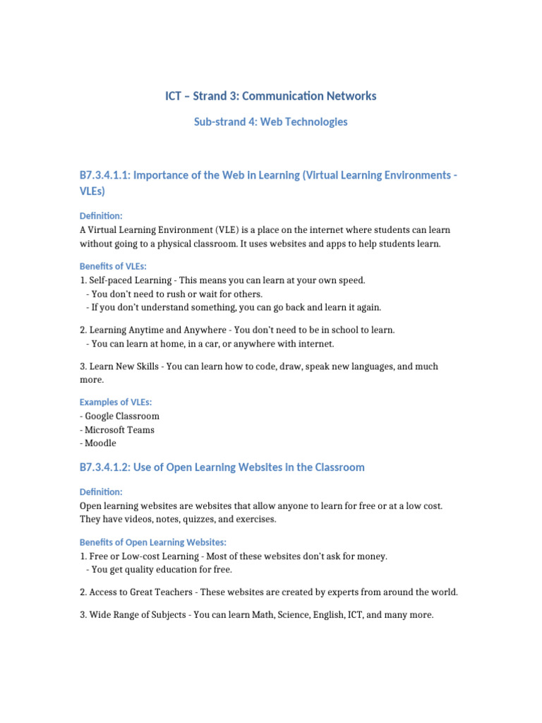 Basic7 Web Technologies Notes | PDF | Educational Technology | Human ...