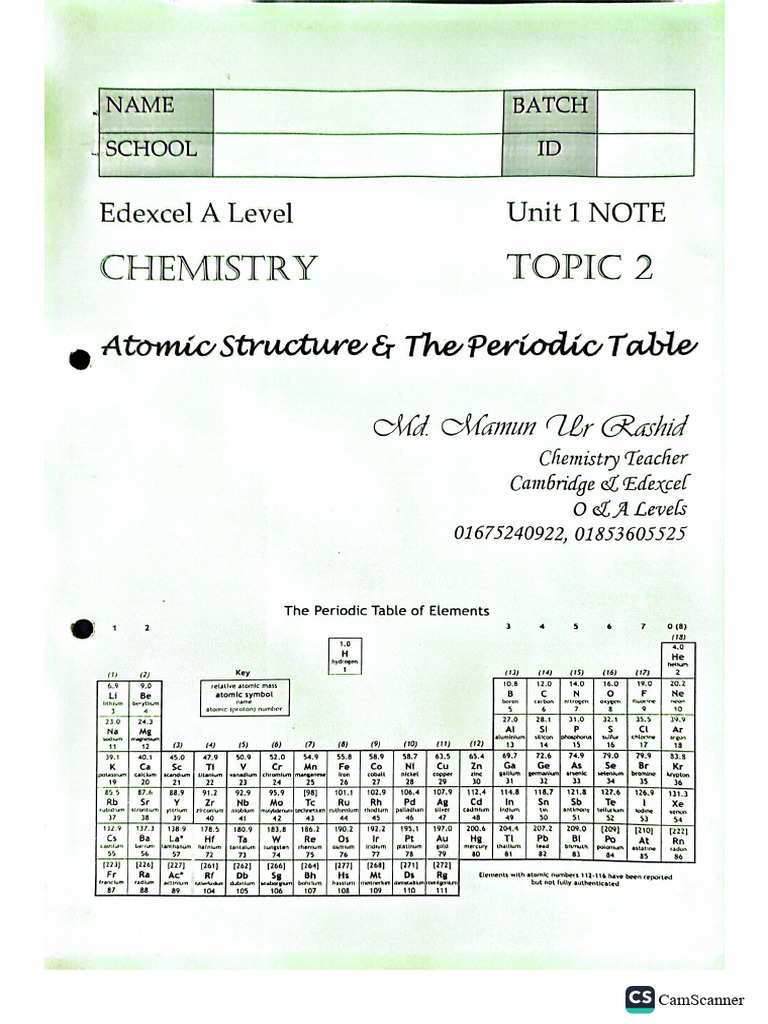 3 Atomic Structure and The Periodic Table 1 | PDF