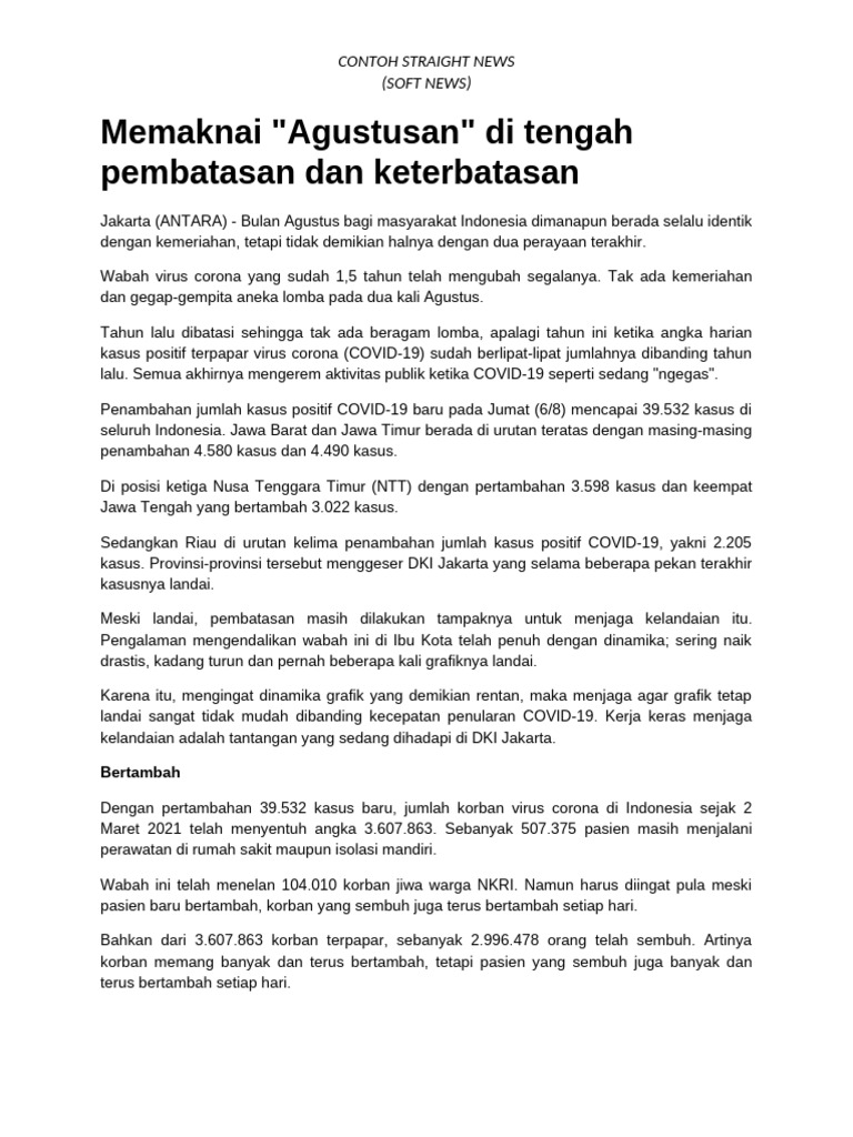 Contoh Berita Soft News | PDF