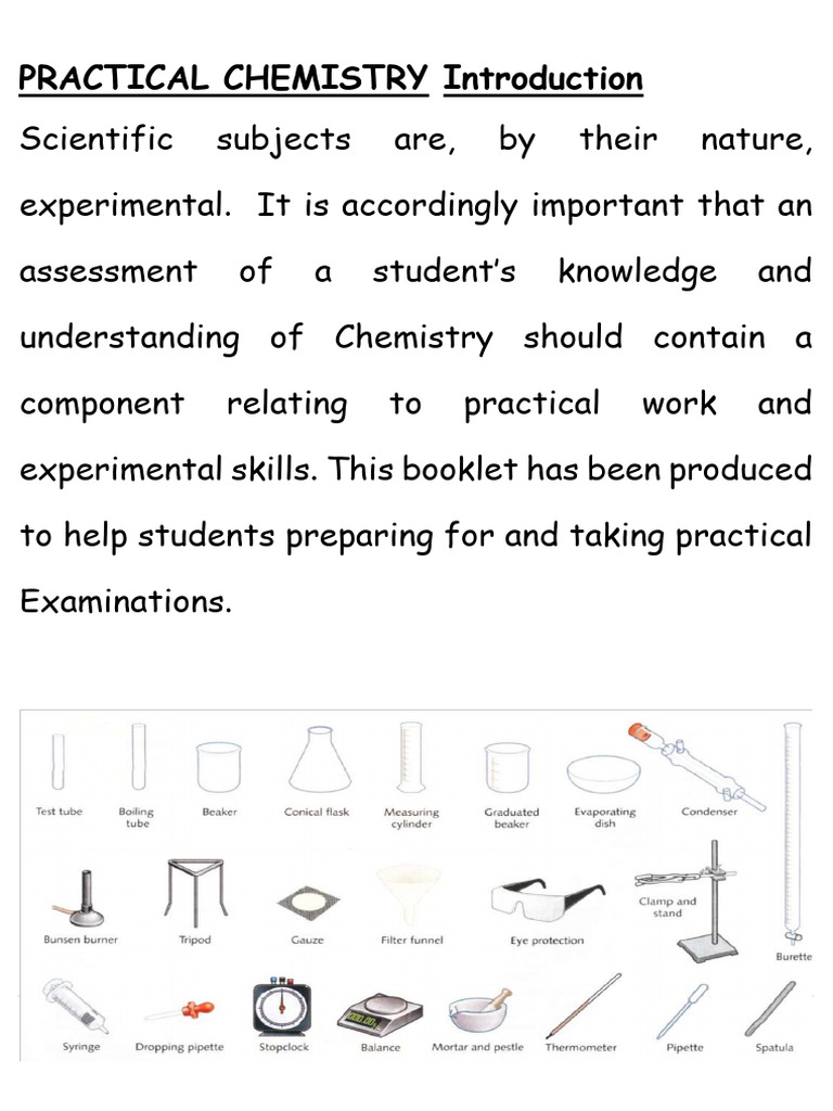 CHEM PRACTICAL NOTES Use of Chemistry Lab Apparatus | PDF | Titration ...