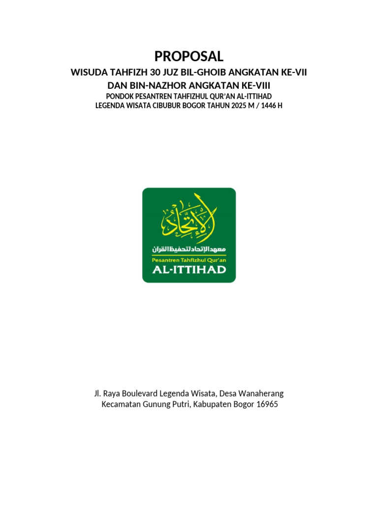 PROPOSAL WISUDA TAFIZH 30 JUZ BIL 2025 (Rev.02) | PDF