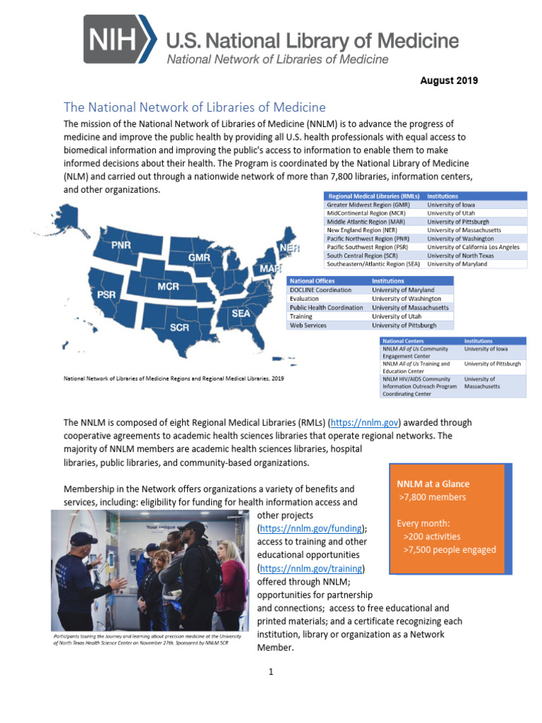 National Network of Libraries of Medicine Overview August 2019 | PDF ...