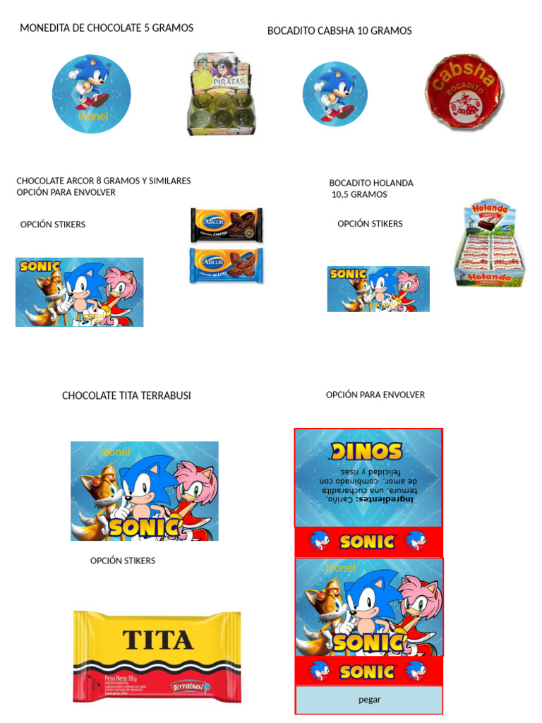 2 Candy Bar SONIC 1 | PDF