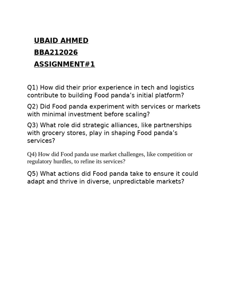 UBAID Entrepreneurship Assignment | PDF