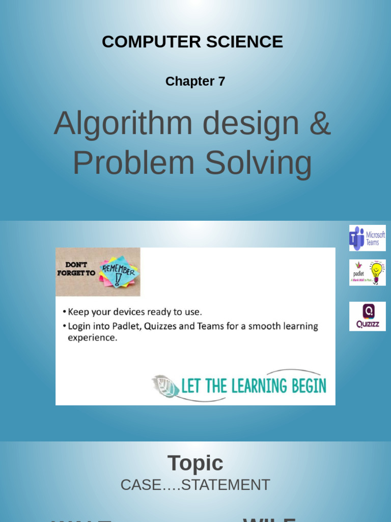 Yr10 CS 23-24 T1 W4 L3 Pseudocode Case STMT | PDF | Algorithms ...