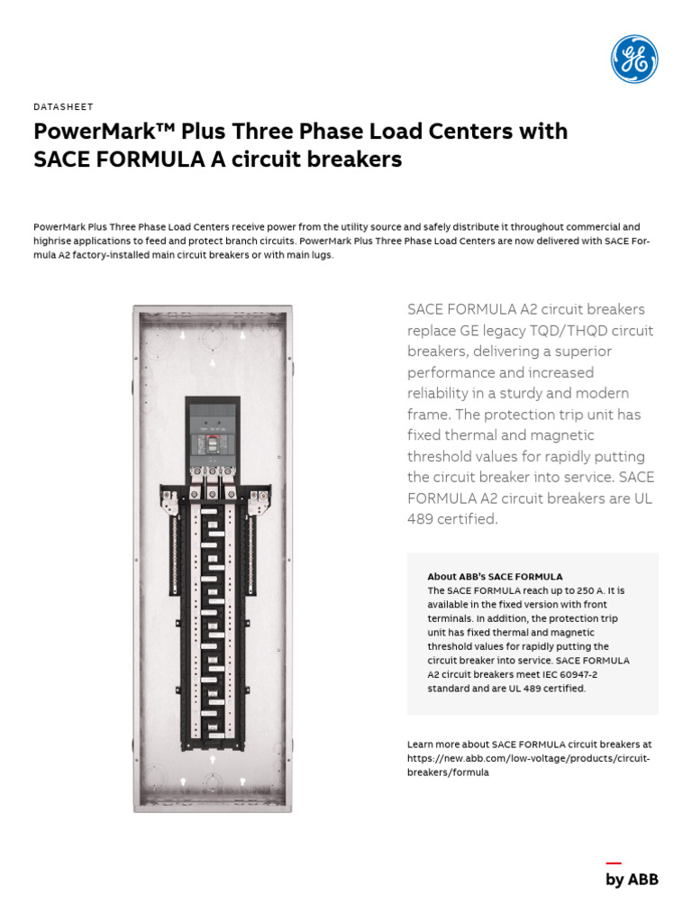 PowerMark Plus Three Phase Load Center Data Sheet 1TQC163200E0010 Rev.A October 2022t | PDF ...