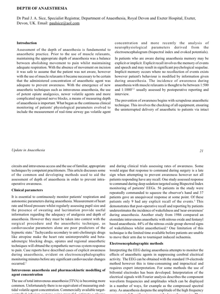 uia-19-DEPTH-OF-ANAESTHESIA | PDF | Anesthesia | Electroencephalography