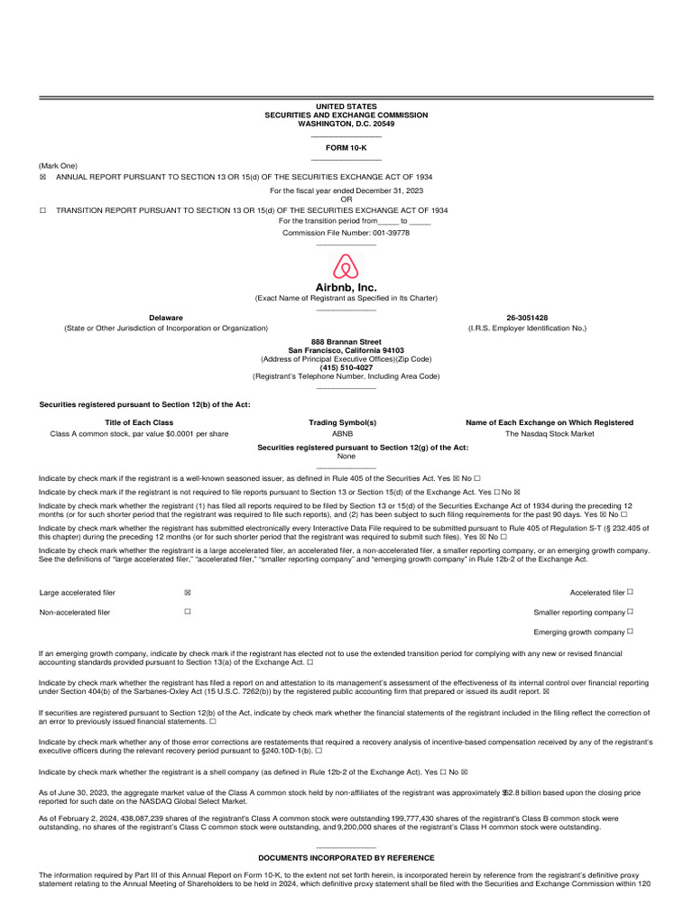 2023 Annual Report | PDF | Form 10 K | Stocks