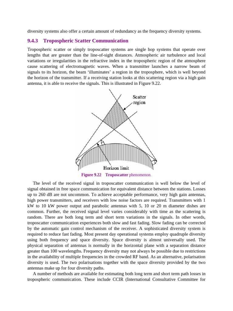 9.4.3 Tropospheric Scatter Communication: Troposcatter | PDF | Coaxial ...