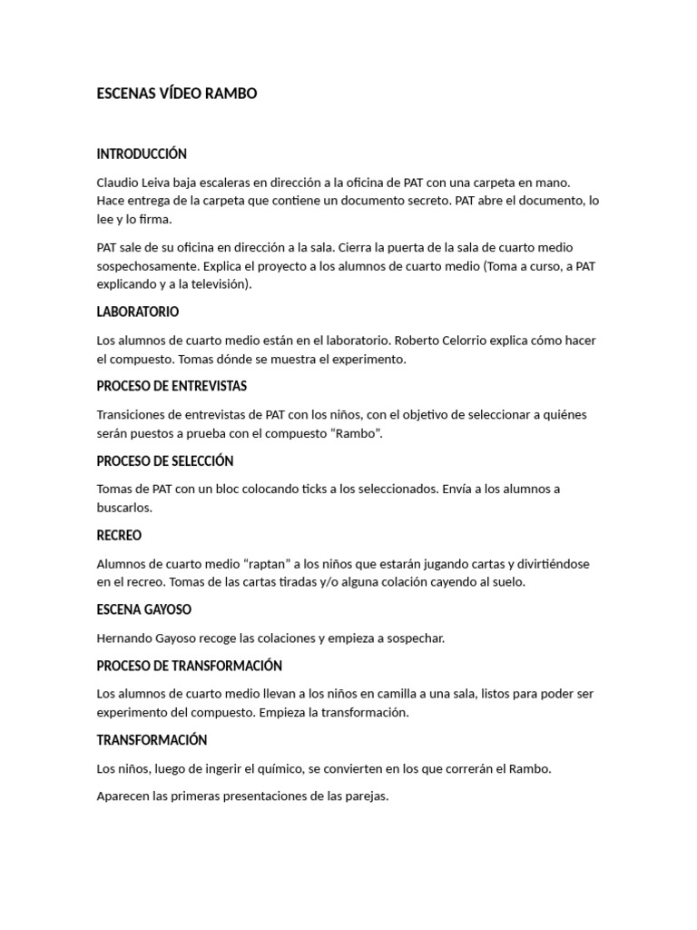 Escenas Vídeo Rambo | PDF