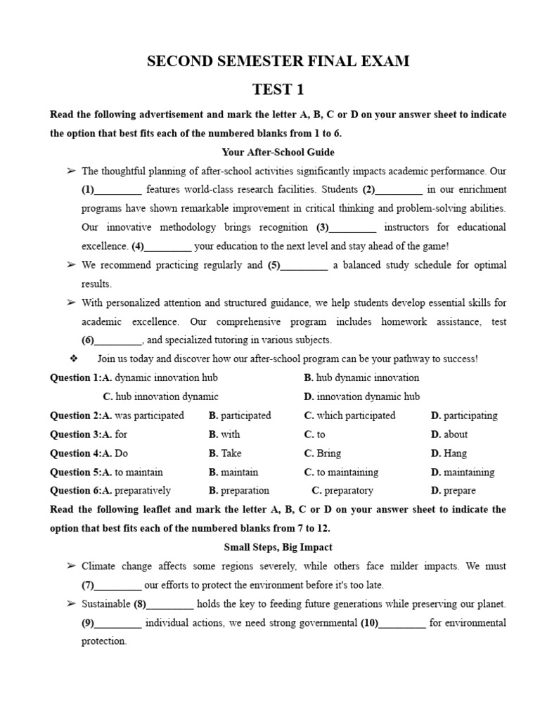 Second Semester Final Exam | PDF | Homelessness