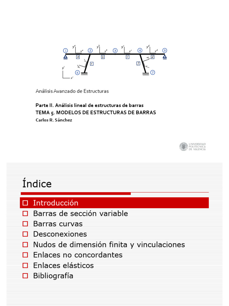 AAVE Tema 5 Modelos de Estructuras de Barras - 2024-25 r01 - ESP | PDF ...