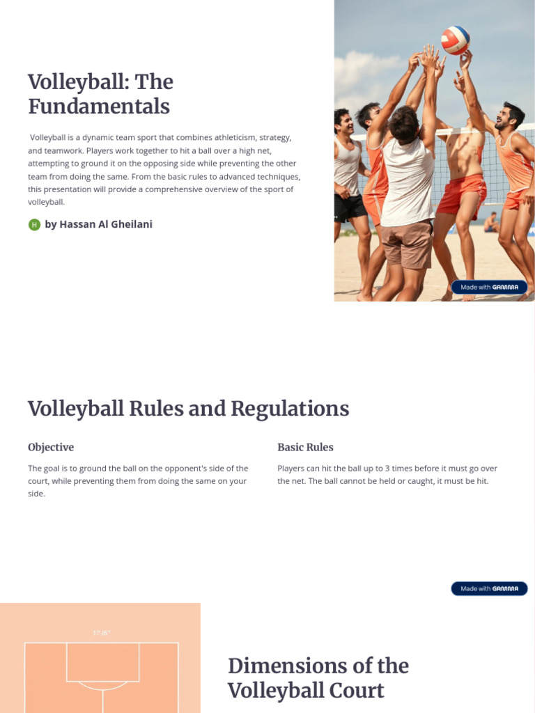 Volleyball Fundamentals and Overview | PDF | Volleyball | Indoor Sports