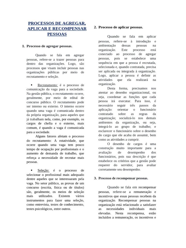 Agregar, Aplicar e Recompensar Pessoas | PDF | Recrutamento | Business