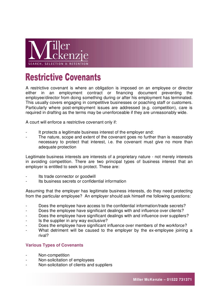 Restrictive Covenants | Confidentiality | Covenant (Law)