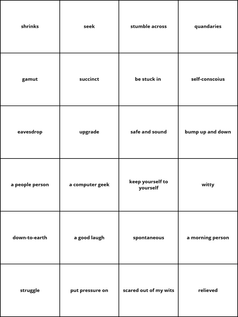 Flashcards Vocabulary Unit 1 Speak Out | PDF