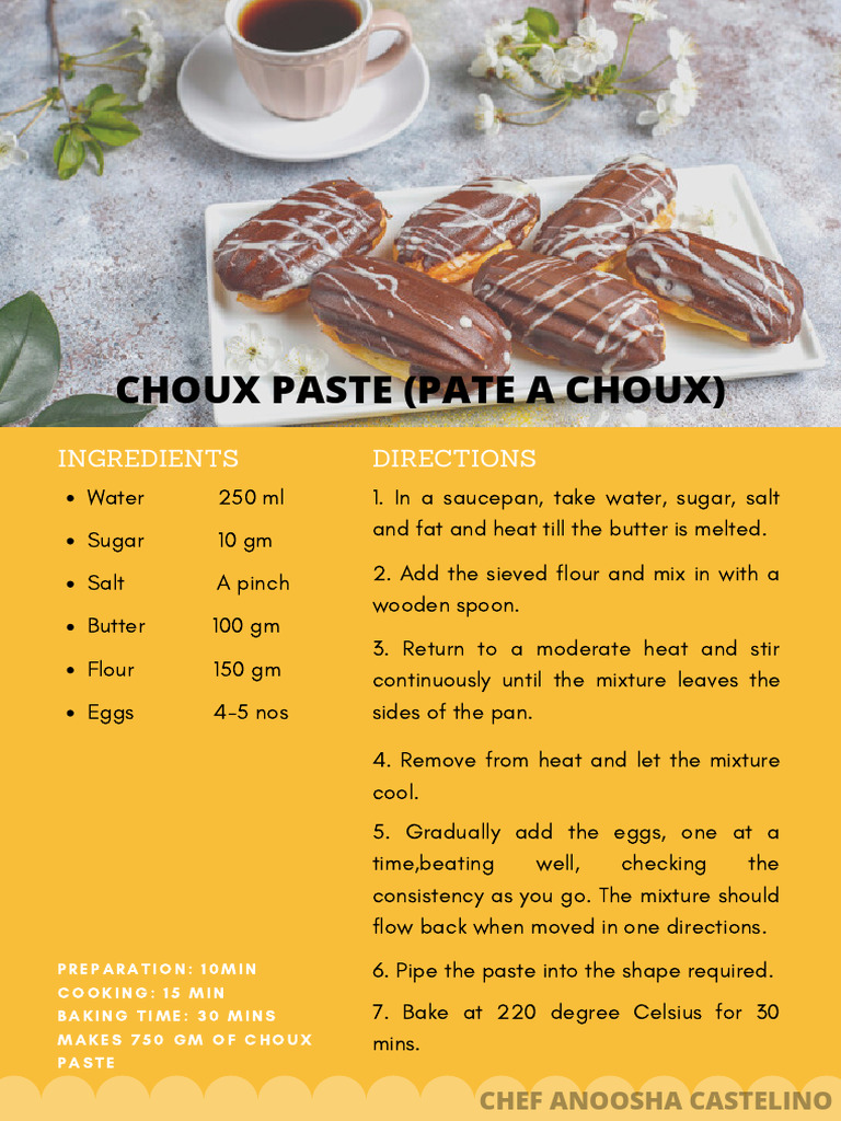 Choux Paste Recipe Guide | PDF