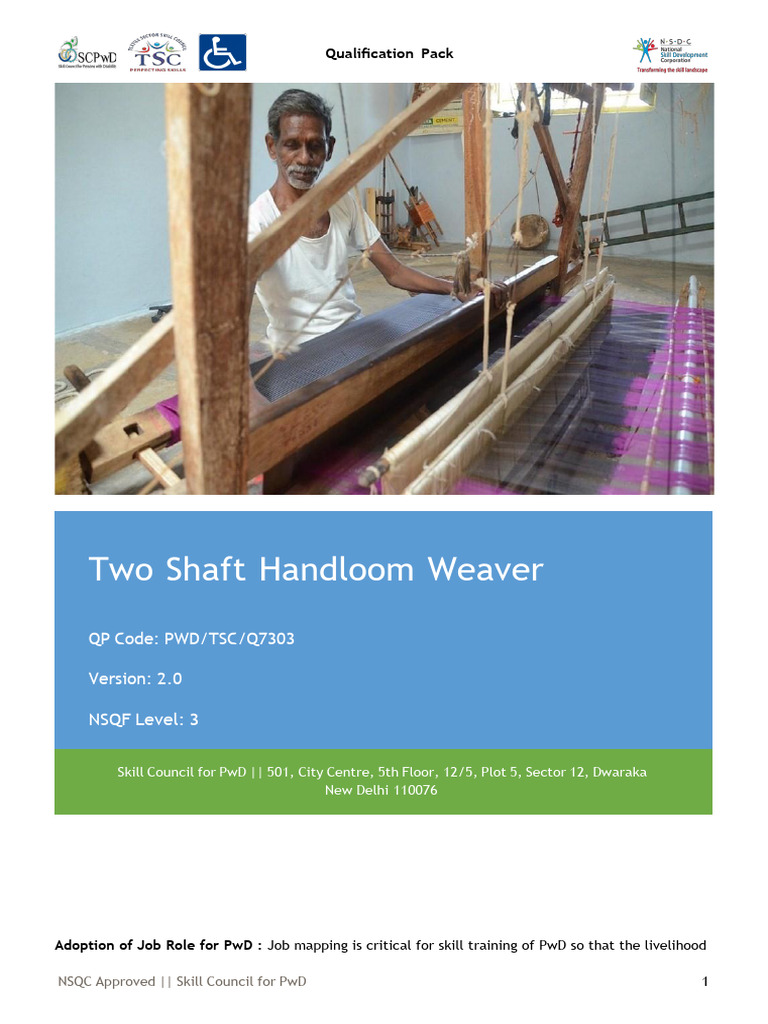 TWO SHAFT HANDLOOMQualification Pack | PDF | Loom | Weaving