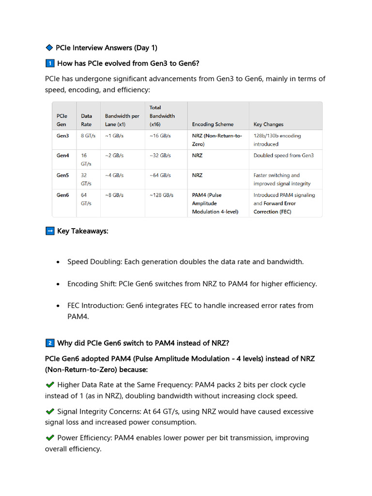 PCIE Interview Questions | PDF | Telecommunications | Computer Engineering