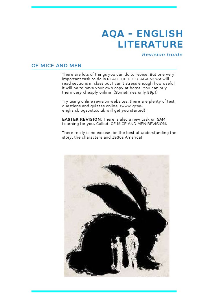 OMAM Revision Book | PDF | John Steinbeck | Linguistics
