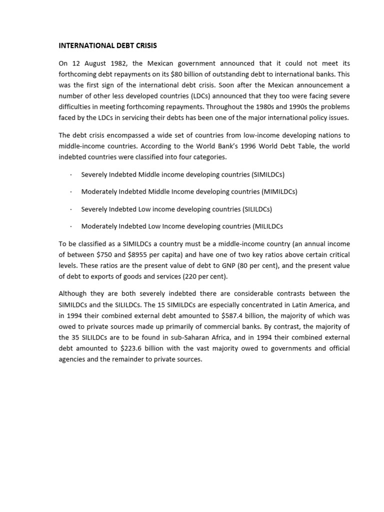 International Debt Crisis | PDF | Debt | Bonds (Finance)