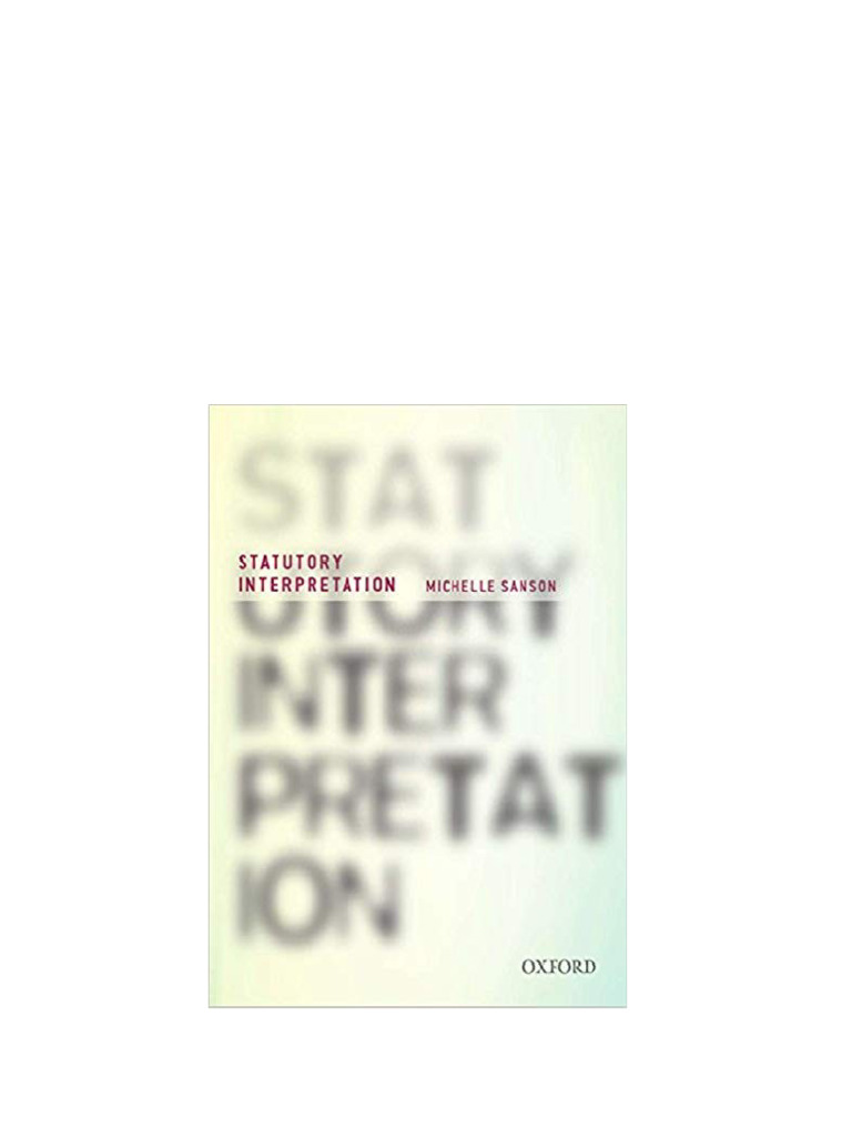 (Original PDF) Statutory Interpretation 1st Edition by Michelle Sanson ...