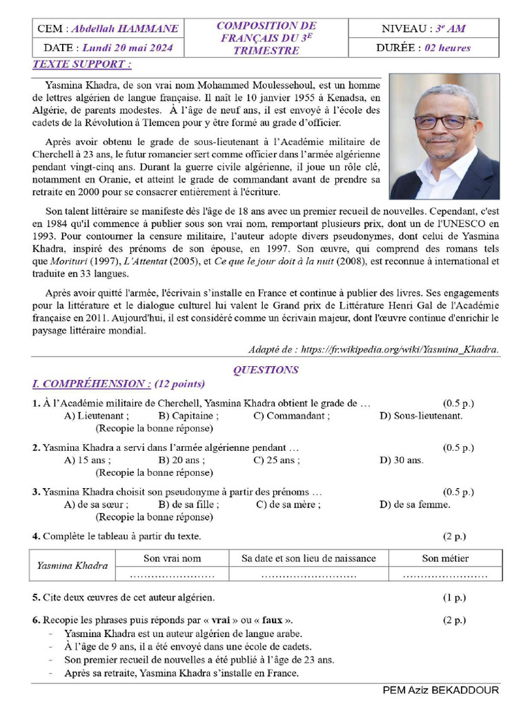 COMPO 3AM 23-24 + Corrigé - Page-0001 | PDF