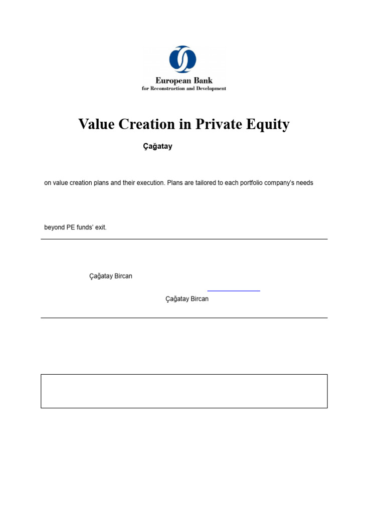 Value_Creation_in_Private_Equity | PDF | Private Equity | Investing