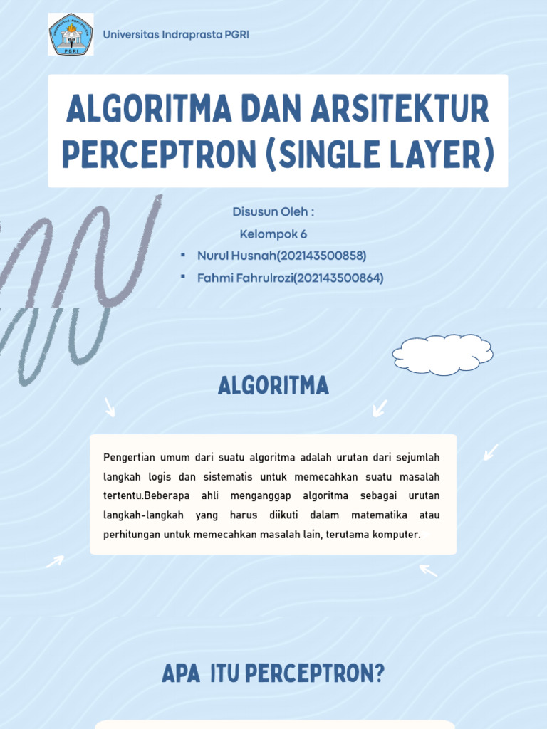Algoritma Perceptron: Jaringan Sederhana | PDF