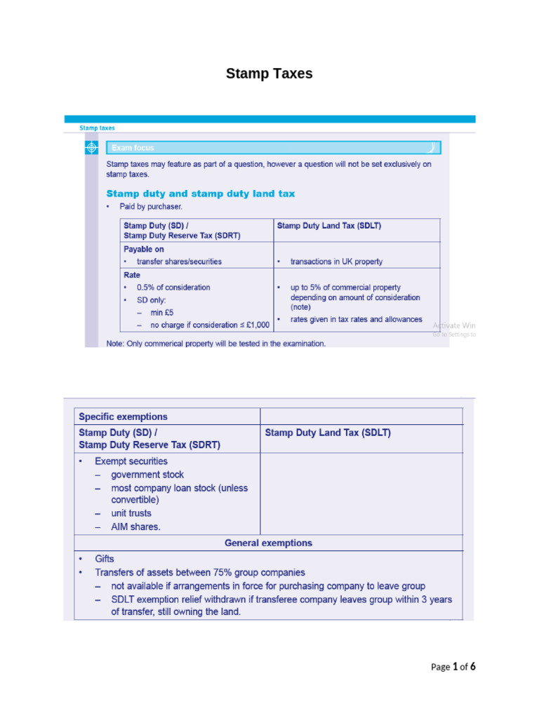 Stamp Taxes | PDF