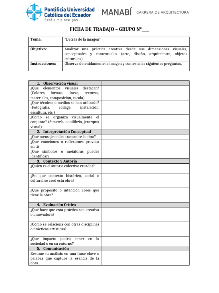 Ficha PracticaExp N1 Asig - Pract.Creativas | PDF