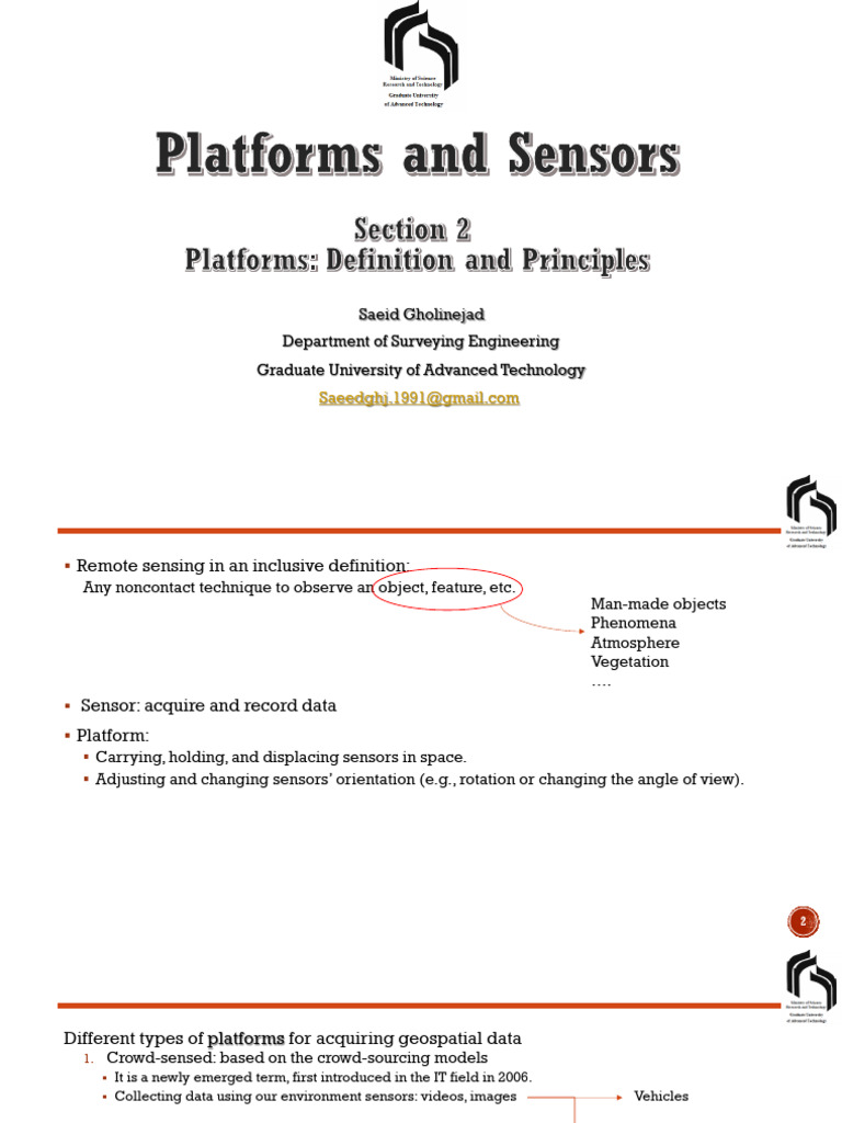 2- Platforms | PDF | Remote Sensing | Unmanned Aerial Vehicle