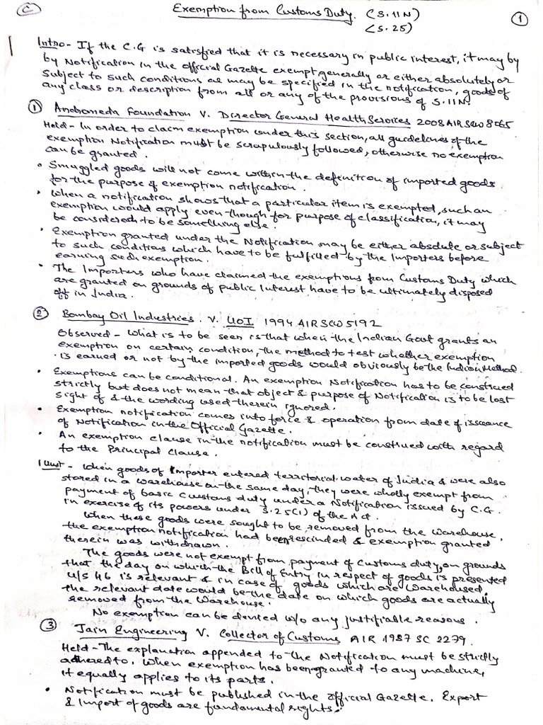 Exemption of Customs Duties | PDF