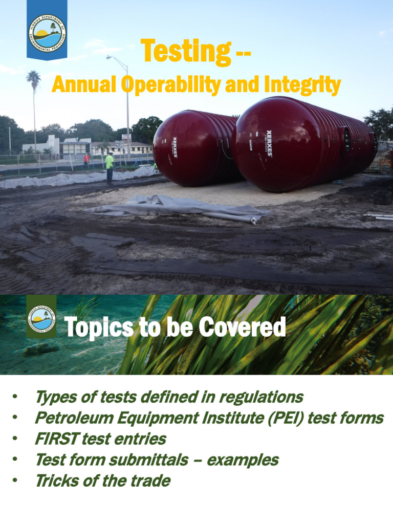Testing Annual Operability and Integrity | PDF | Leak | Gases