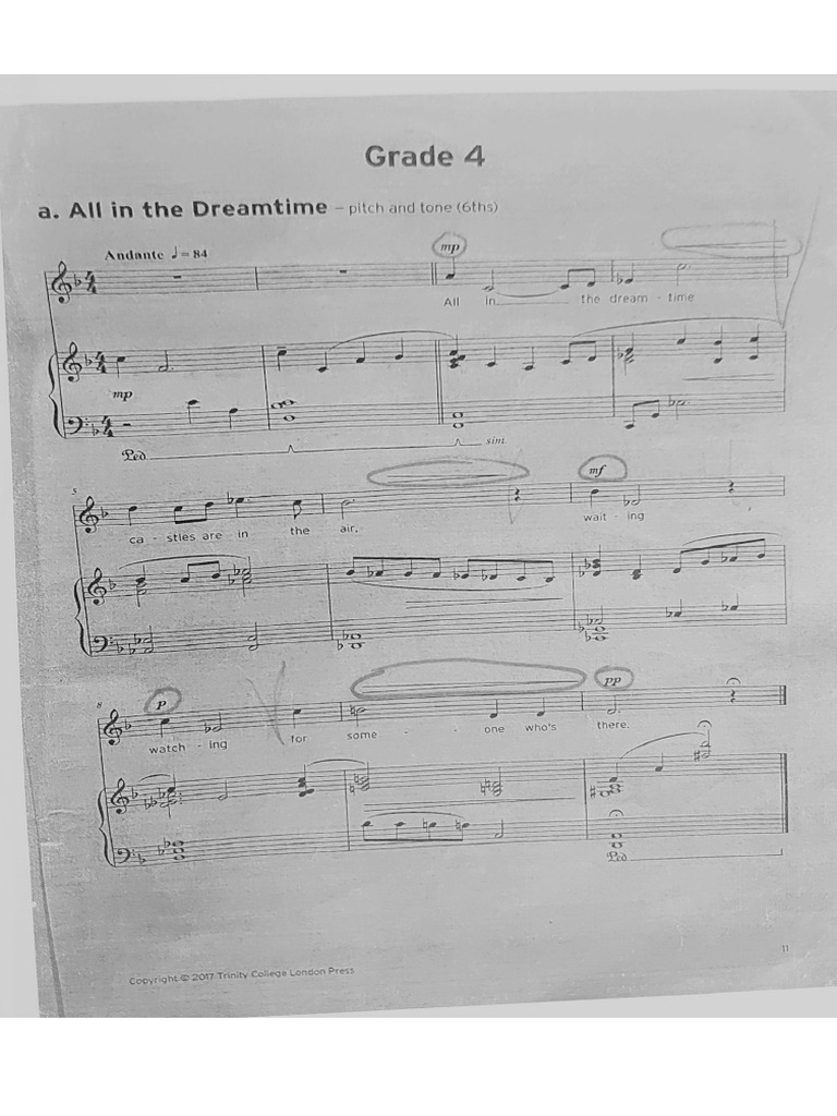 grade 4 trinity sinnging excersizes (p1) | PDF