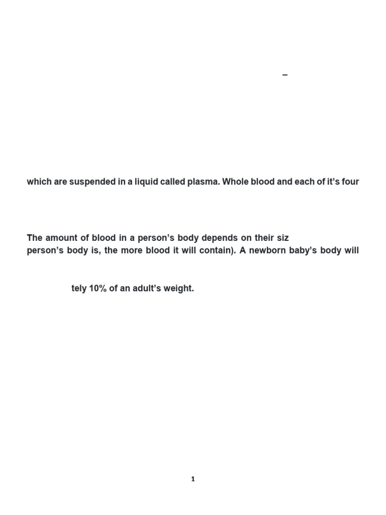 Components and Uses of Whole Blood | PDF | Blood | Tissue (Biology)