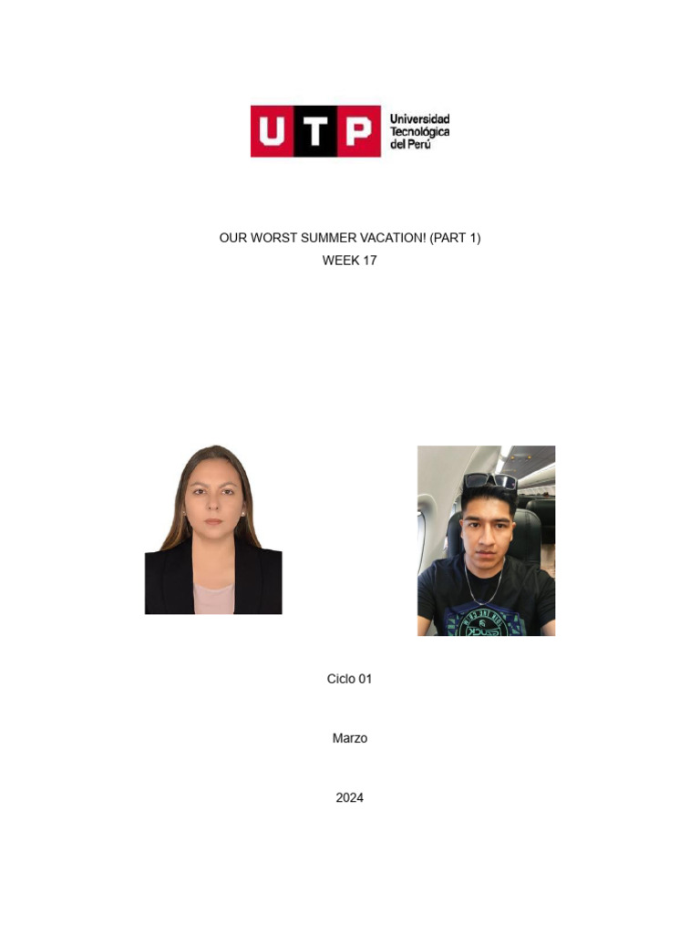 (AC-S17) Week 17 - Final Assignment - Our Worst Summer Vacation! (Part 1) | PDF