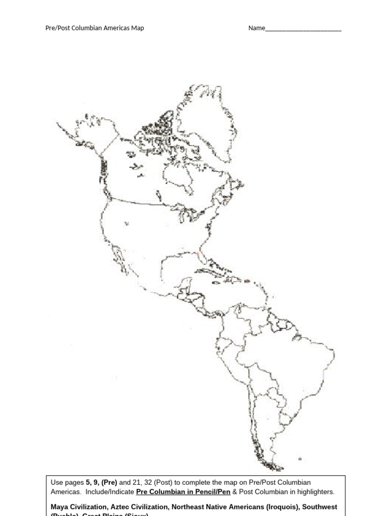 1-Pre-Post Columbian Americas Map | PDF
