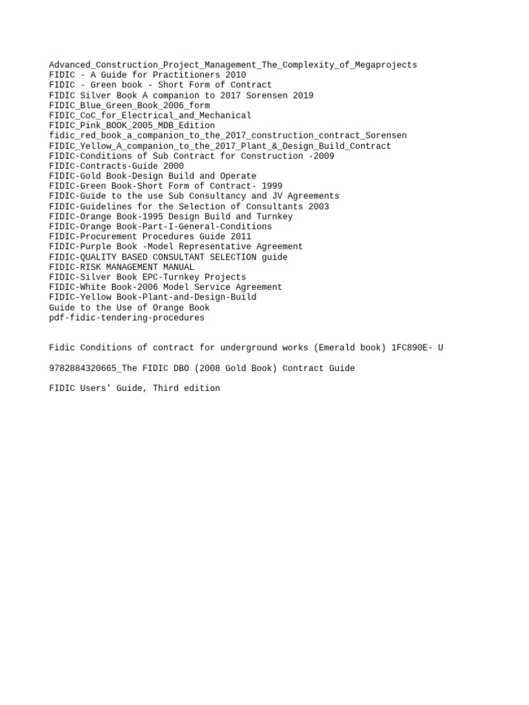 List Fidic Ebook | PDF