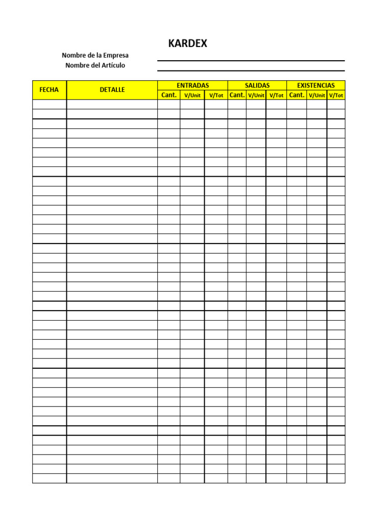 Formato Kardex | PDF