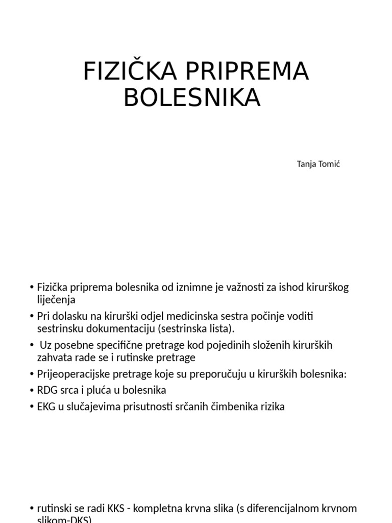 Fizička Priprema Bolesnika | PDF